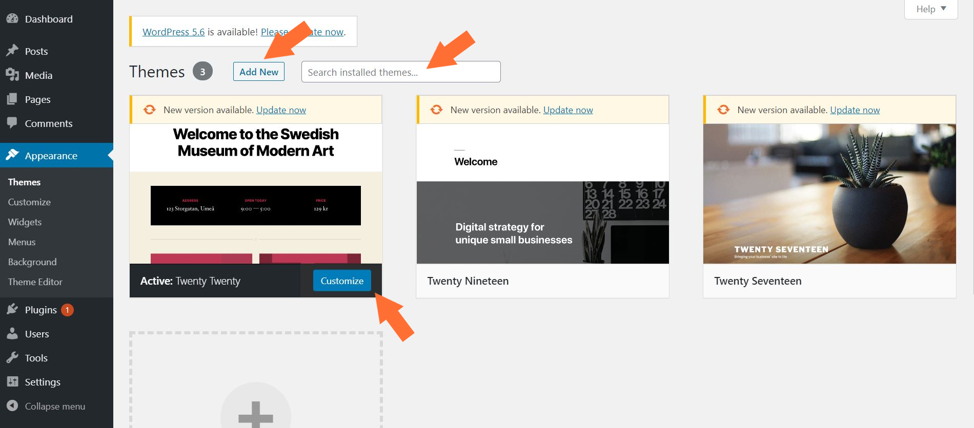 Introduction to WordPress admin panel - Astratic
